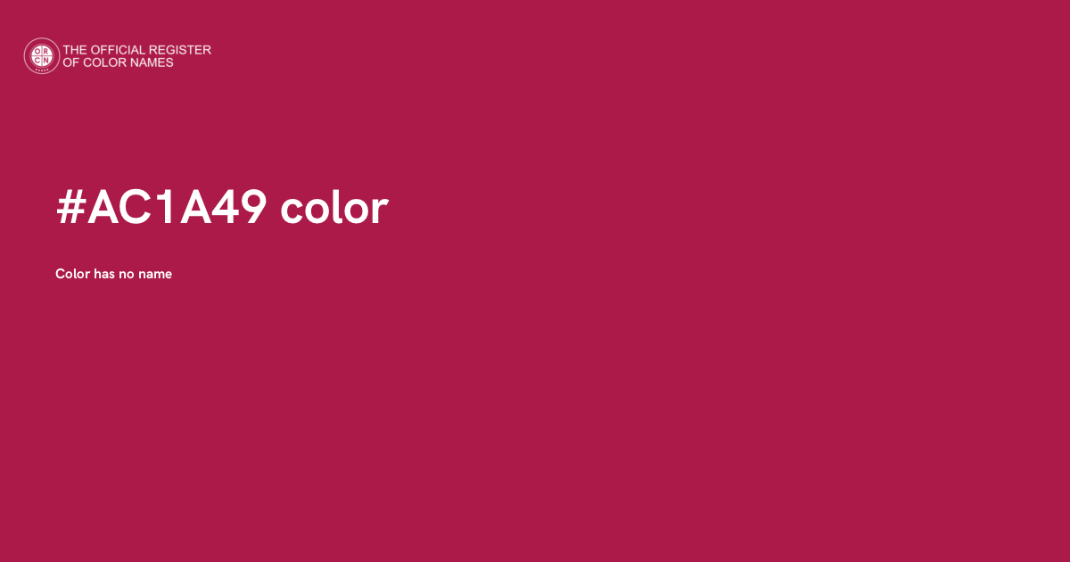 Color #AC1A49 - The Official Register of Color Names