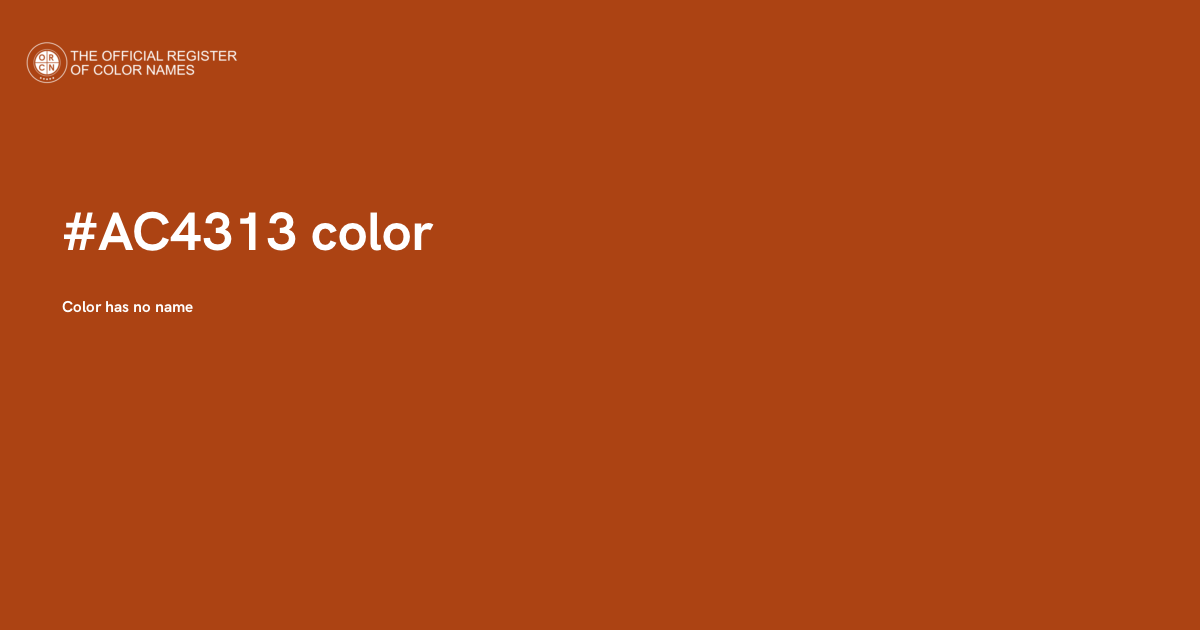Metallic Brown color - #AC4313 - The Official Register of Color Names