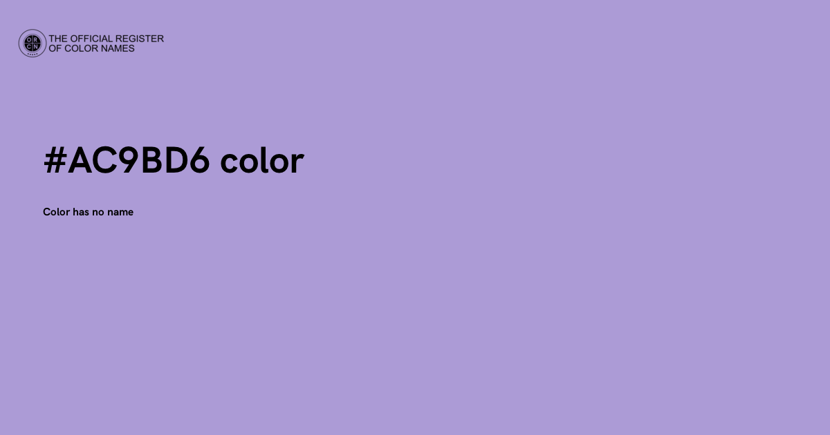 Color #AC9BD6 - The Official Register of Color Names