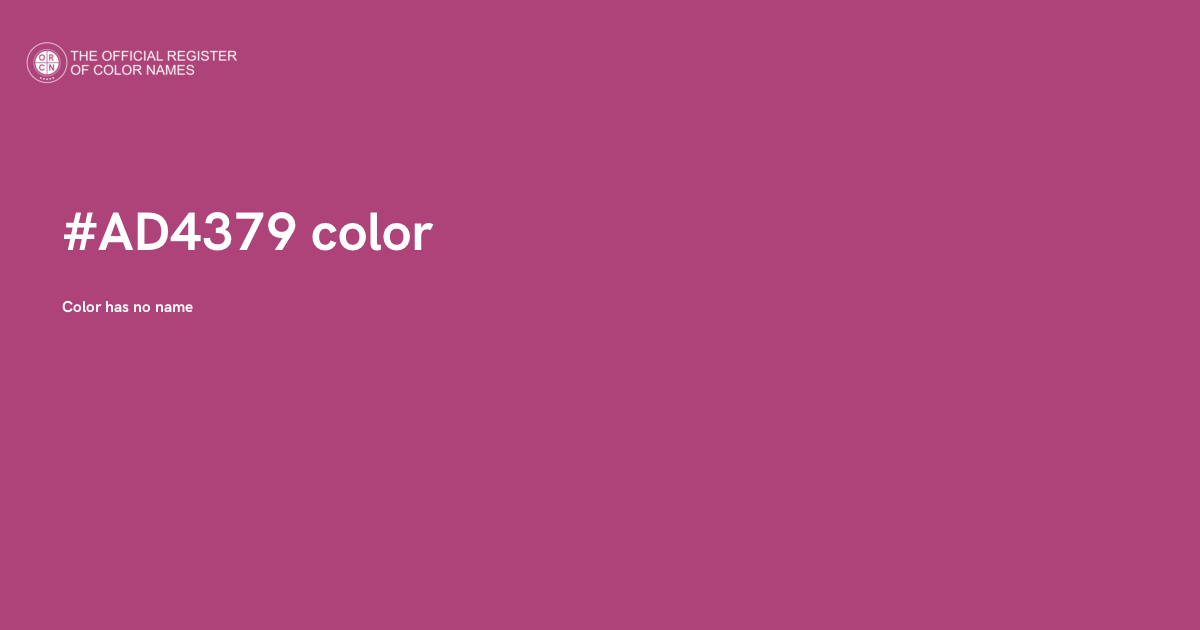 Mystic Maroon color - #AD4379 - The Official Register of Color Names