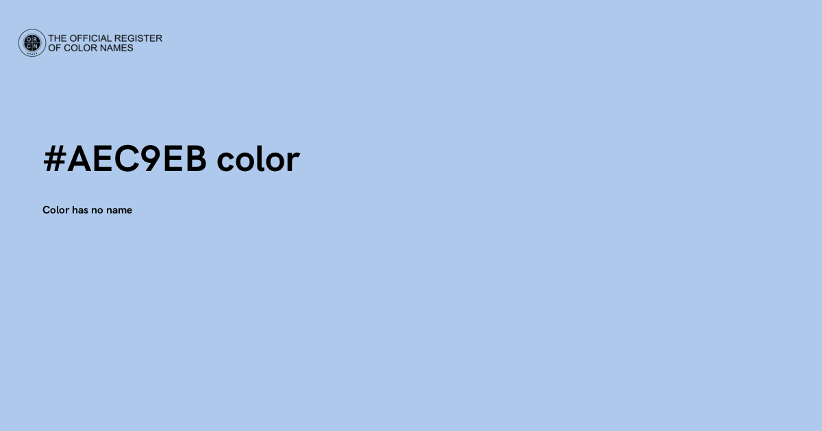 Tropical Blue color - #AEC9EB - The Official Register of Color Names