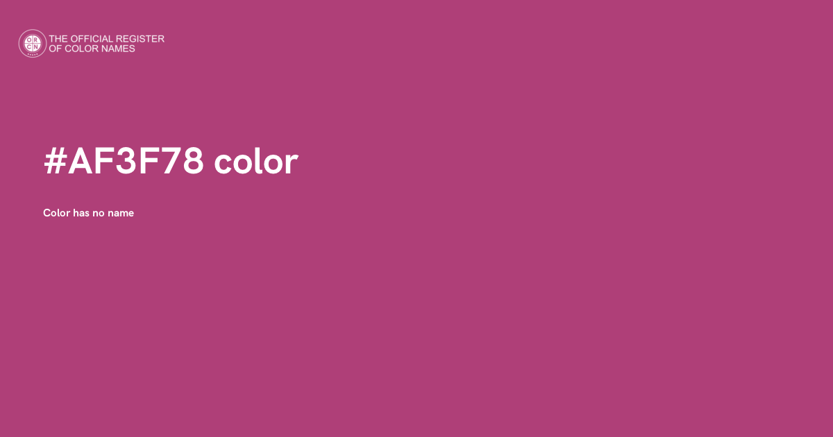 Color #AF3F78 - The Official Register of Color Names
