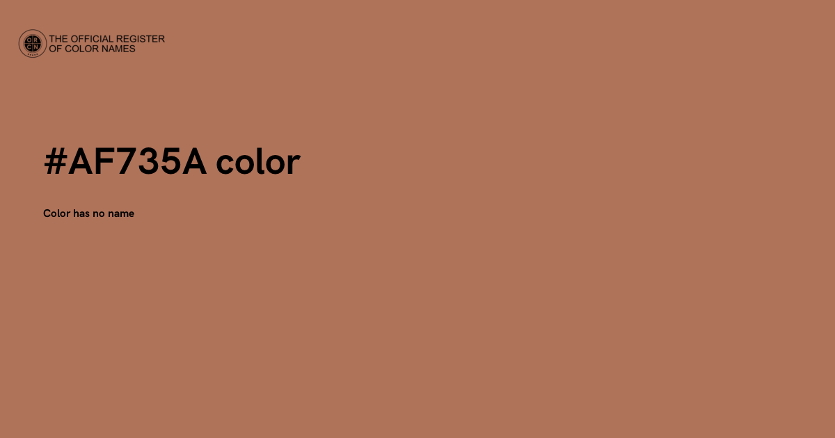 Color #AF735A - The Official Register of Color Names