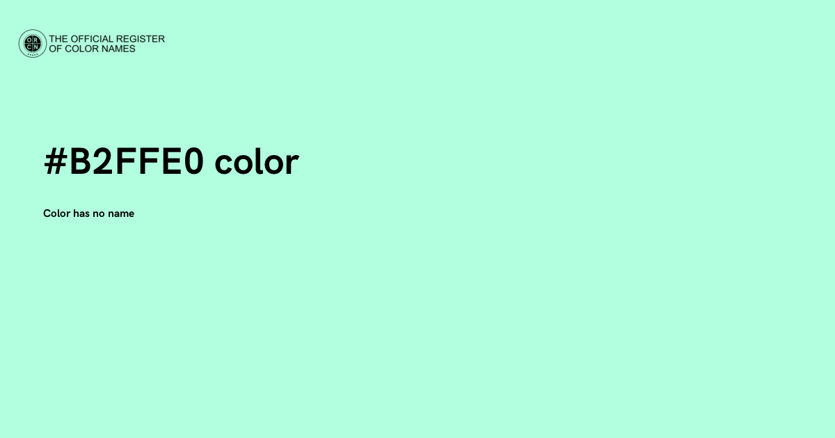 Murphy Jo color - #B2FFE0 - The Official Register of Color Names