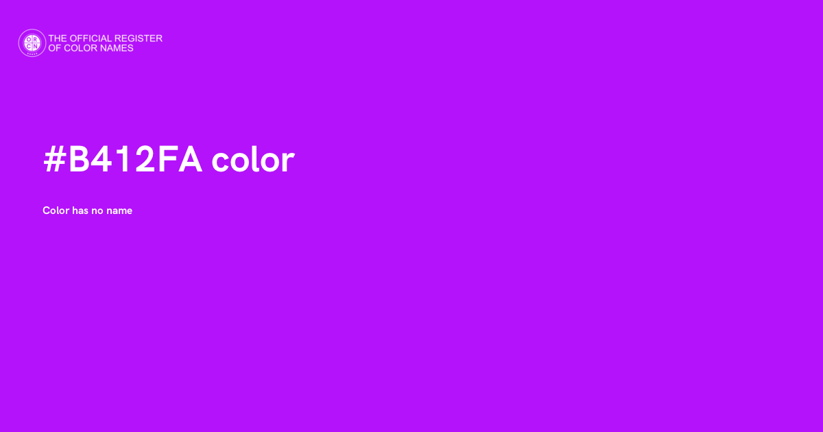 Color #B412FA - The Official Register of Color Names