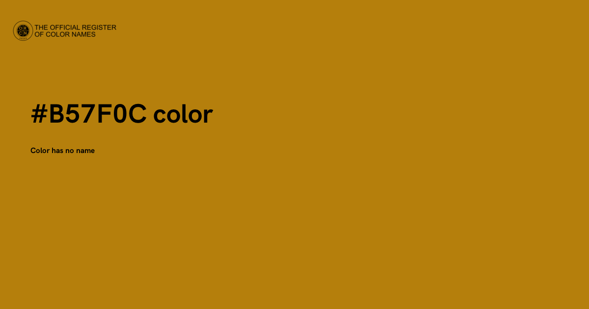 Rusty Gold color - #B57F0C - The Official Register of Color Names
