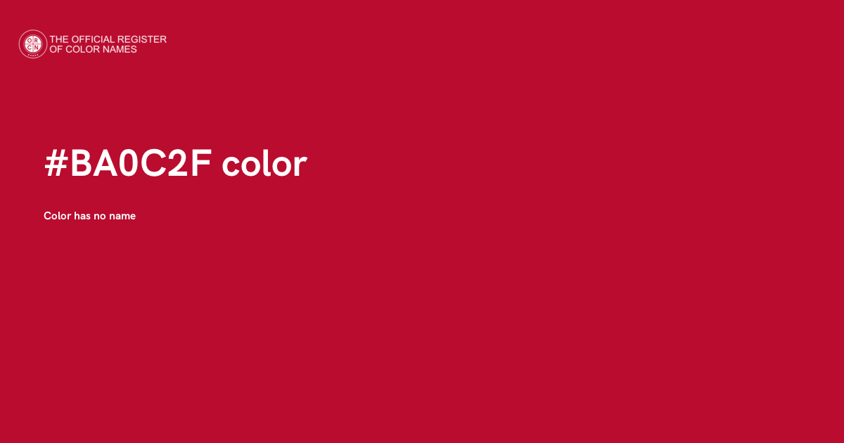 Norway Red color - #BA0C2F - The Official Register of Color Names