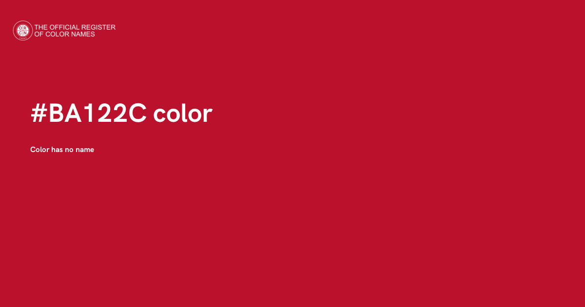 Color #BA122C - The Official Register of Color Names