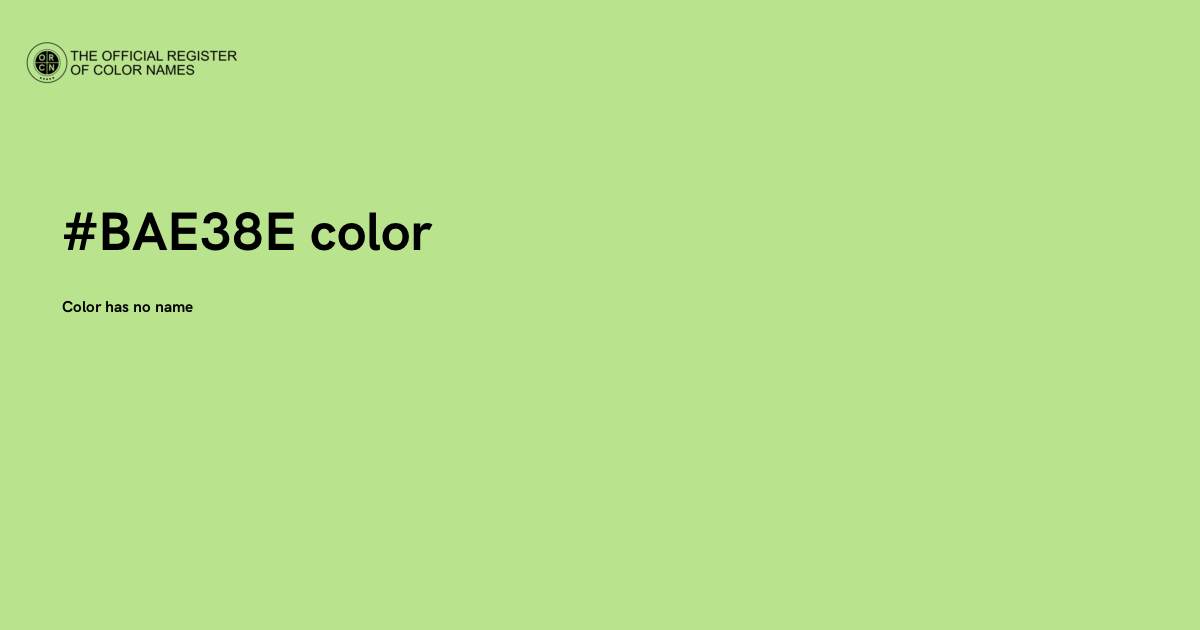 Color #BAE38E - The Official Register of Color Names