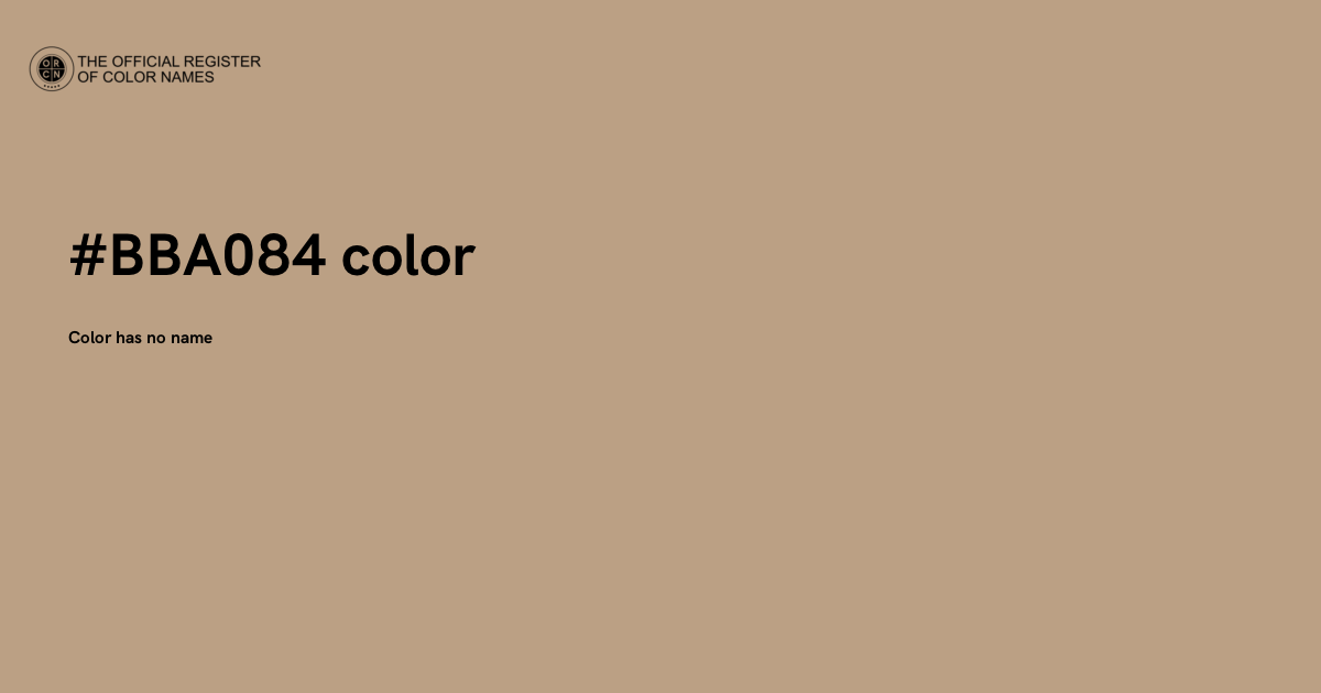 Rustic Beige color - #BBA084 - The Official Register of Color Names