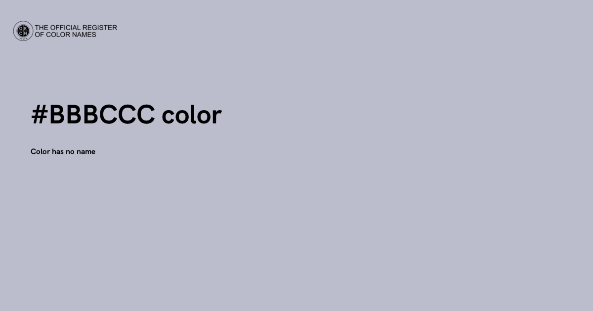 Color #BBBCCC - The Official Register of Color Names
