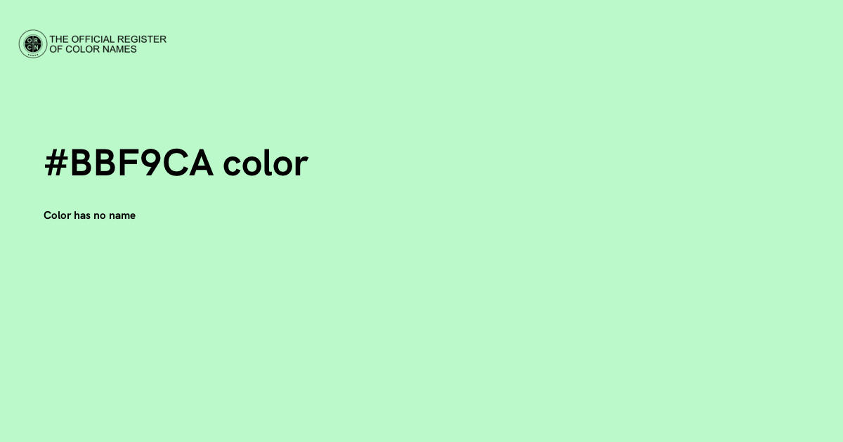 Color #BBF9CA - The Official Register of Color Names