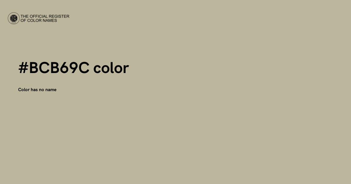 Color #BCB69C - The Official Register of Color Names