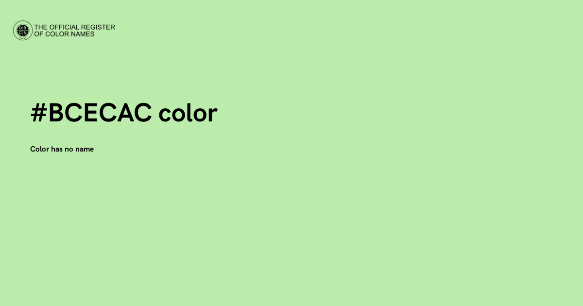 Light Sage color - #BCECAC - The Official Register of Color Names