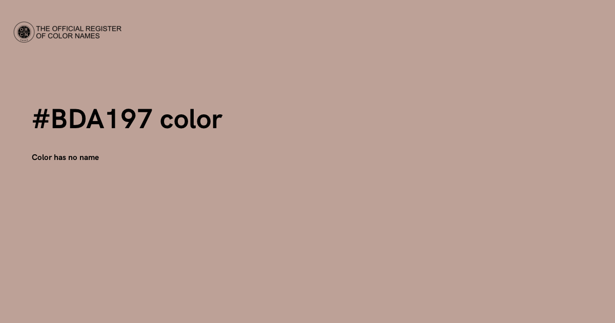 Color #BDA197 - The Official Register of Color Names