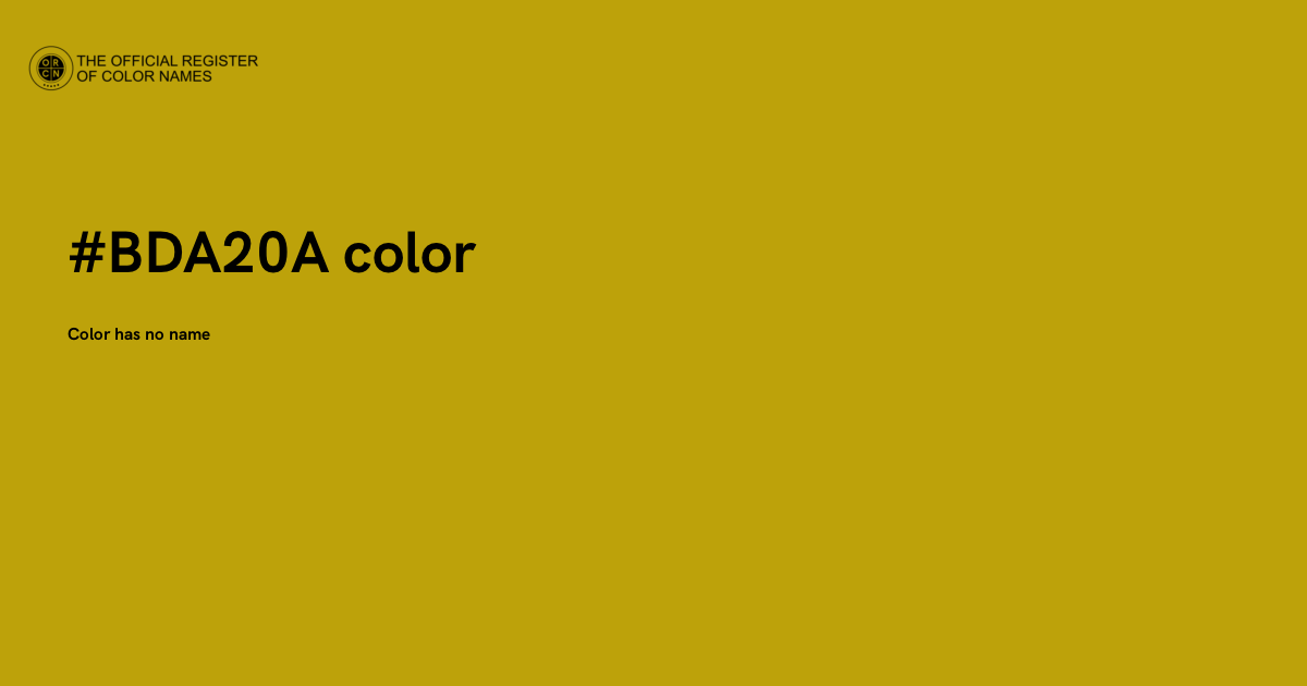 Color #BDA20A - The Official Register of Color Names