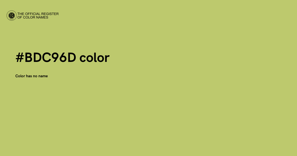 Color #BDC96D - The Official Register of Color Names