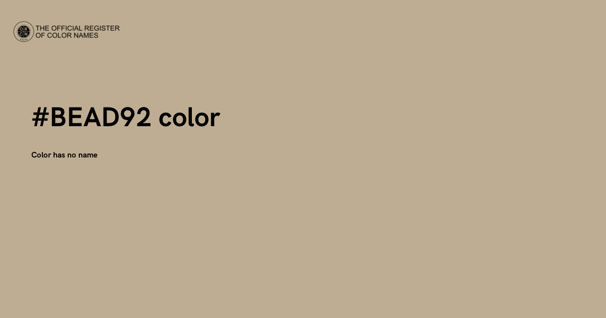 Color #BEAD92 - The Official Register of Color Names