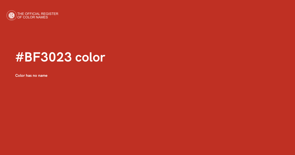 Color #BF3023 - The Official Register of Color Names