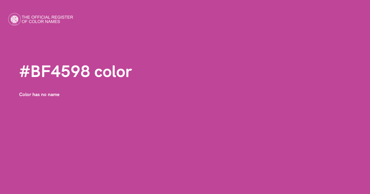 Color #BF4598 - The Official Register of Color Names
