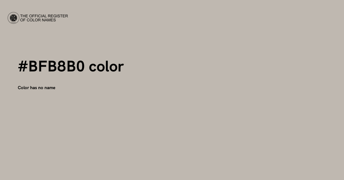 Tide color - #BFB8B0 - The Official Register of Color Names