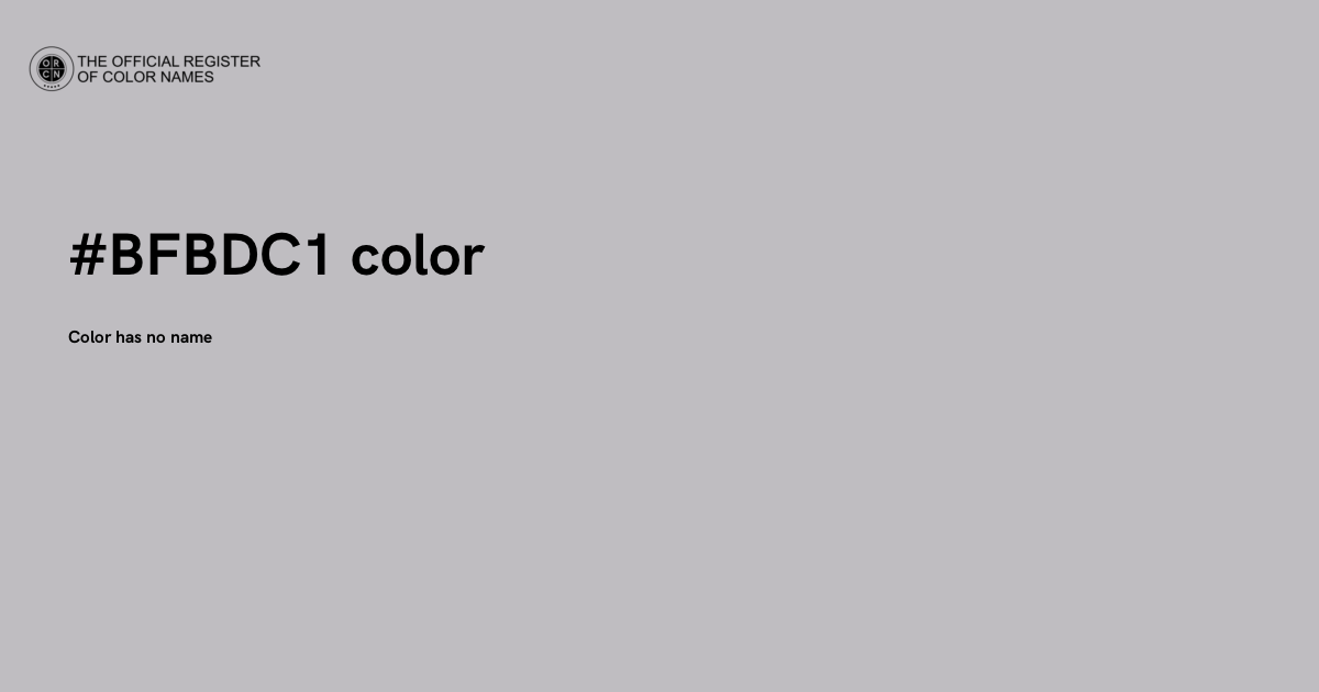 French Grey color - #BFBDC1 - The Official Register of Color Names