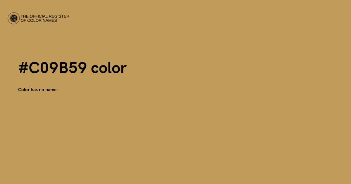 Double Putty color - #C09B59 - The Official Register of Color Names