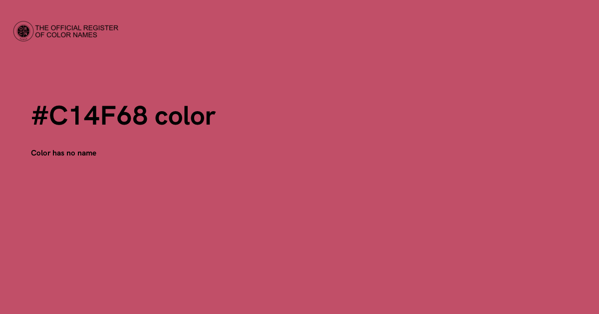 Color #C14F68 - The Official Register of Color Names