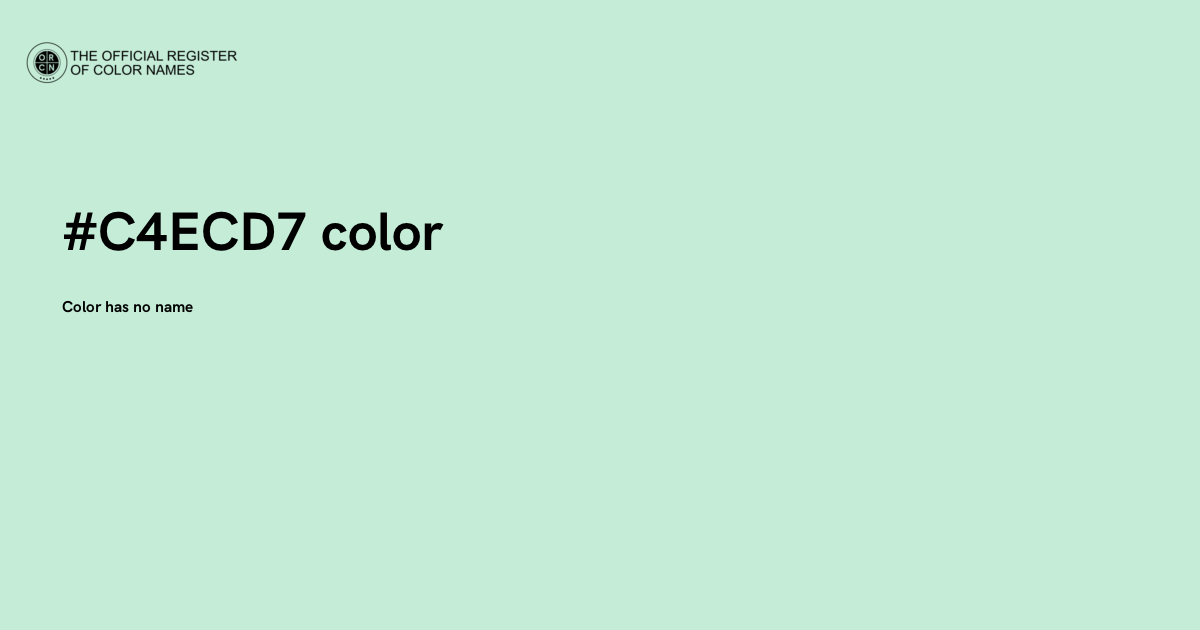 Color #C4ECD7 - The Official Register of Color Names