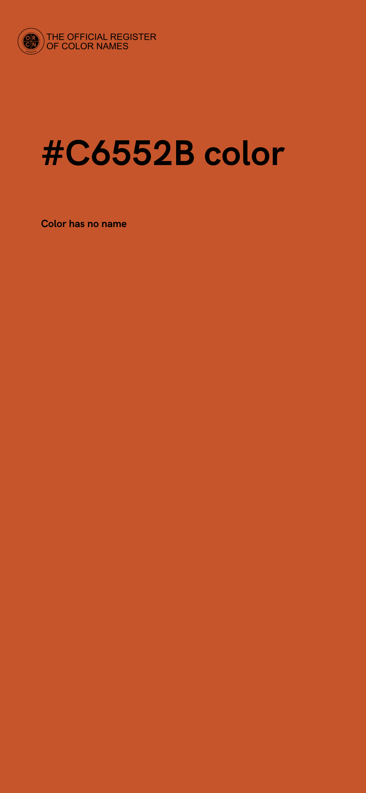Color #C6552B - The Official Register of Color Names