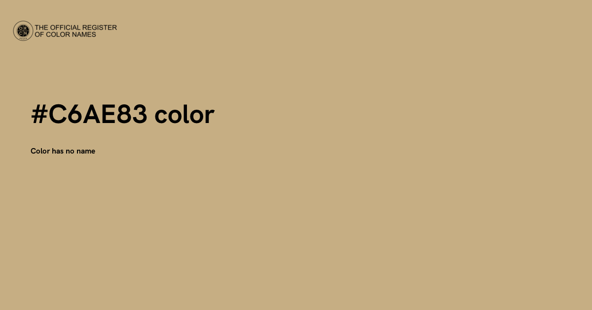 Canterbury Clay color - #C6AE83 - The Official Register of Color Names