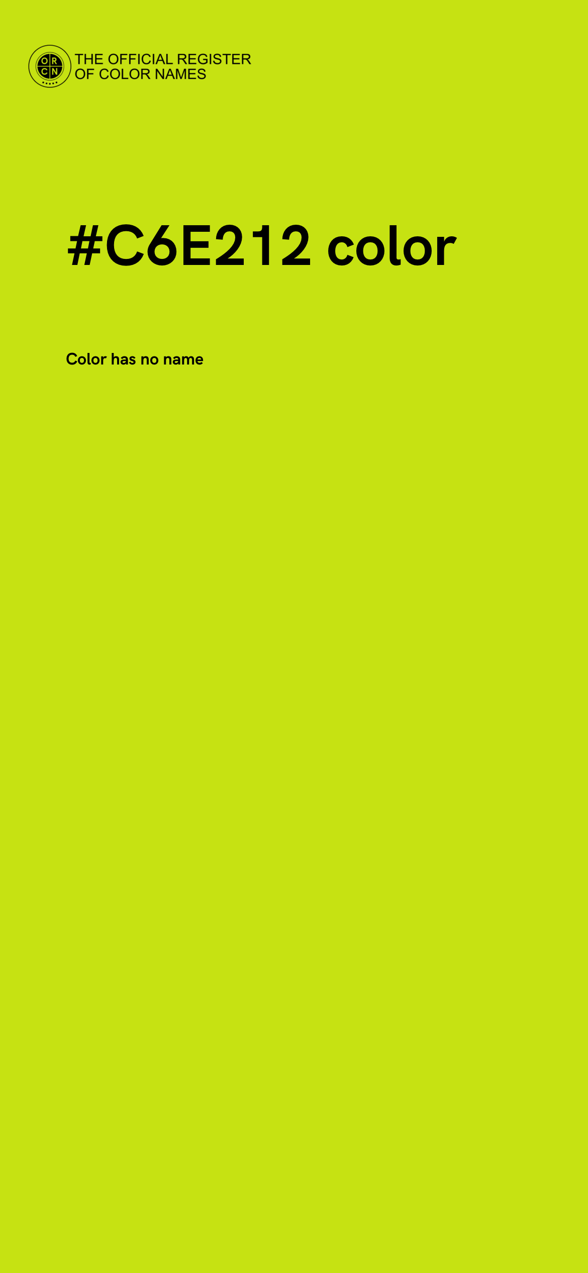 Color #C6E212 - The Official Register of Color Names