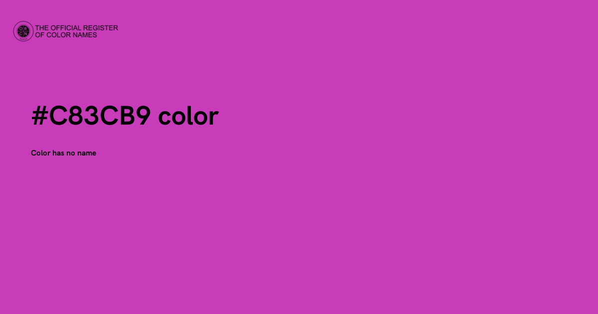 Purpley Pink color - #C83CB9 - The Official Register of Color Names