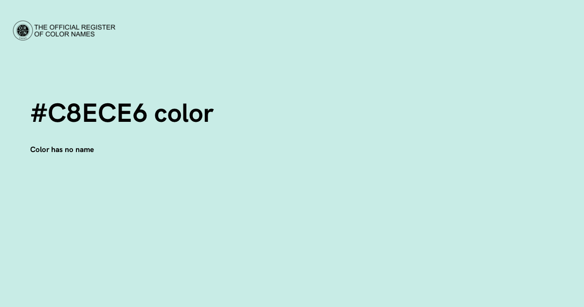 Color #C8ECE6 - The Official Register of Color Names