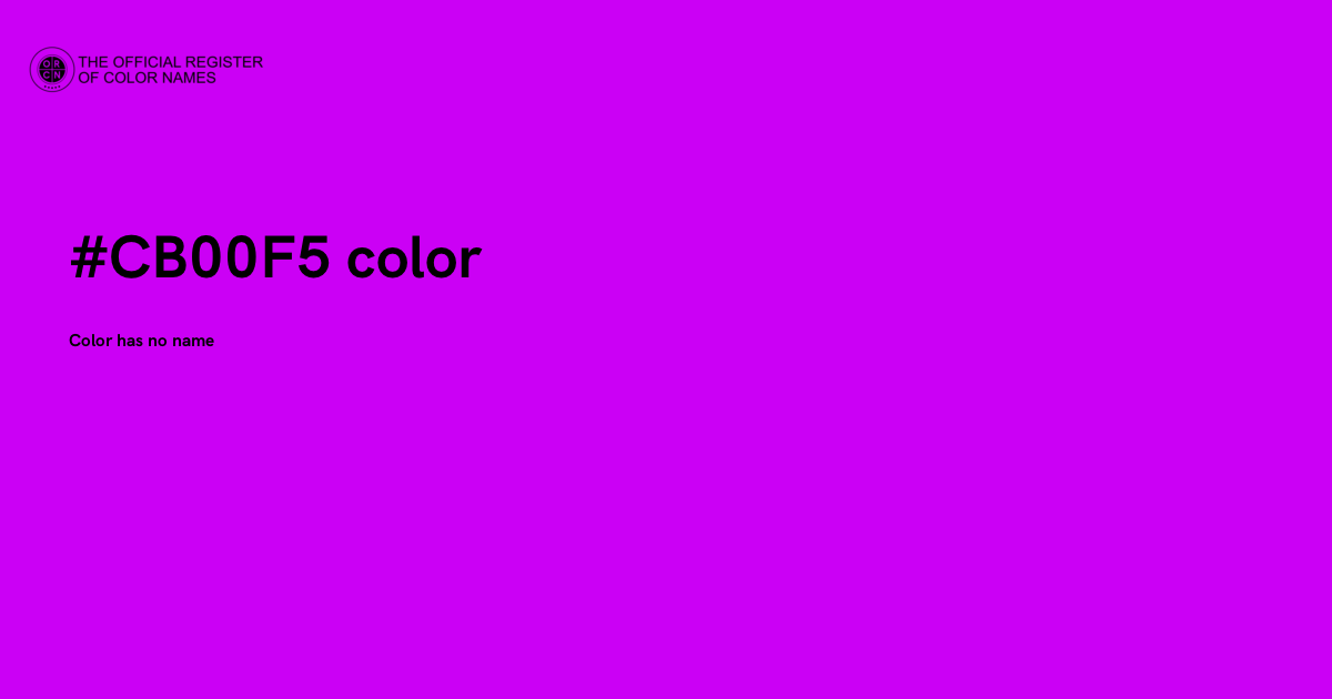 Hot Purple color - #CB00F5 - The Official Register of Color Names