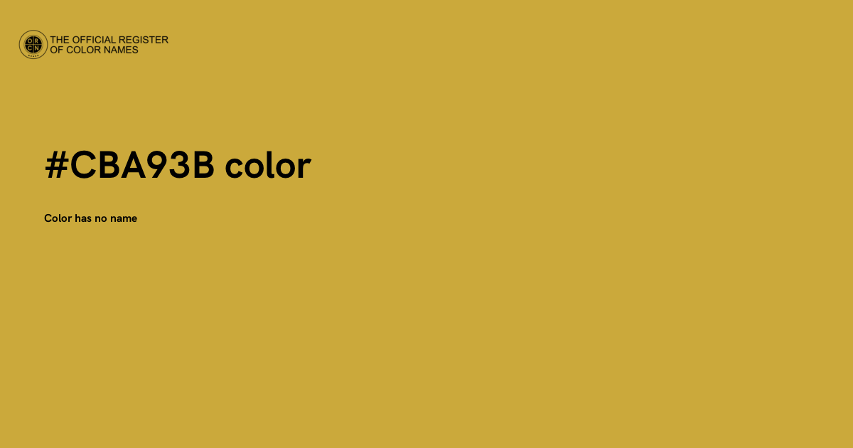 Color #CBA93B - The Official Register of Color Names