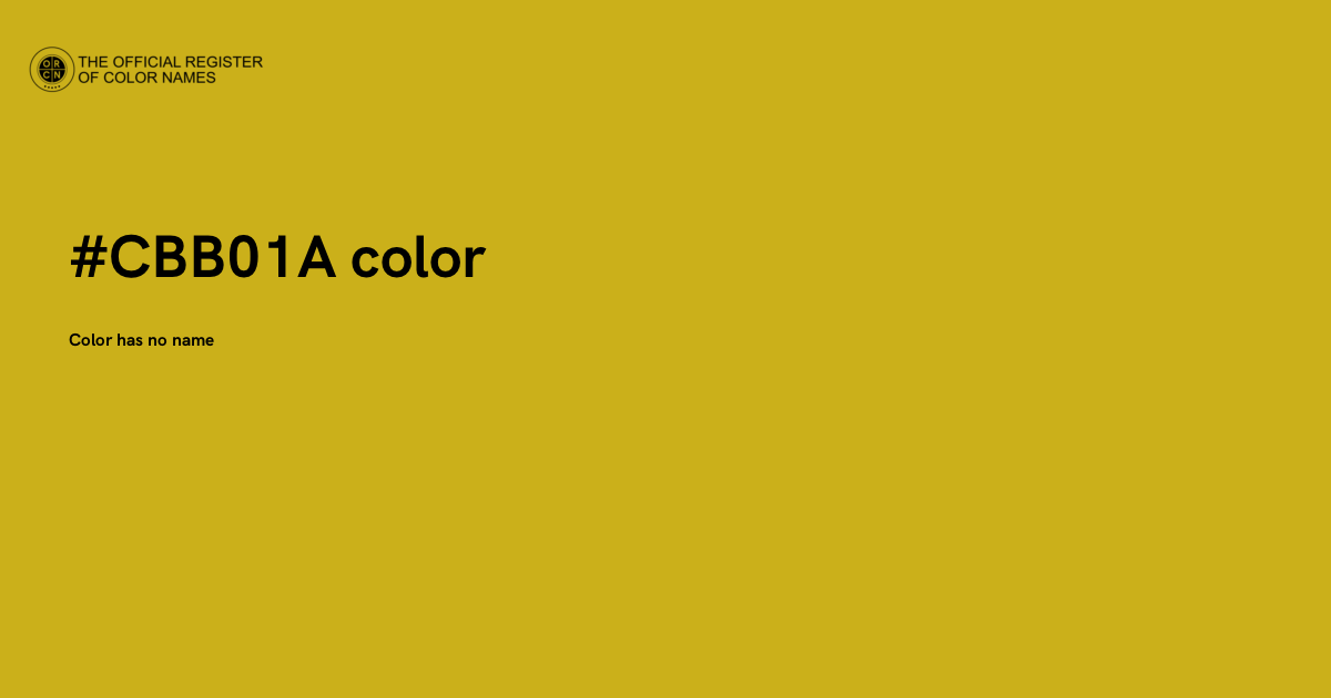 Color #CBB01A - The Official Register of Color Names