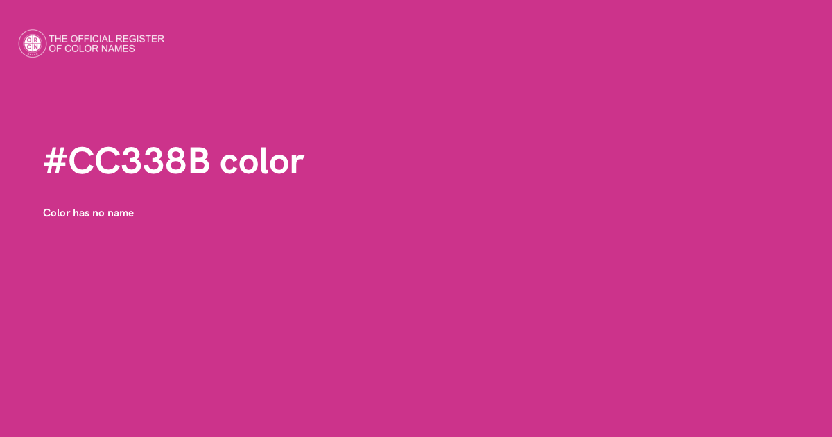 Magenta Pink color - #CC338B - The Official Register of Color Names