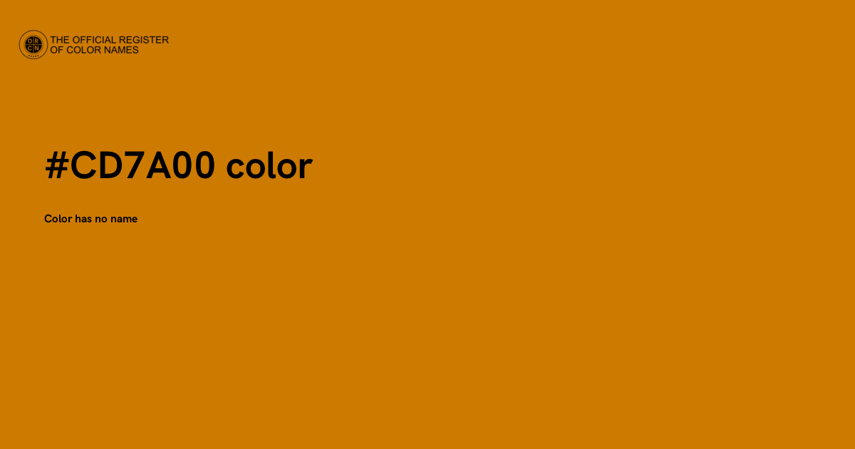 Mustard Brown color - #CD7A00 - The Official Register of Color Names