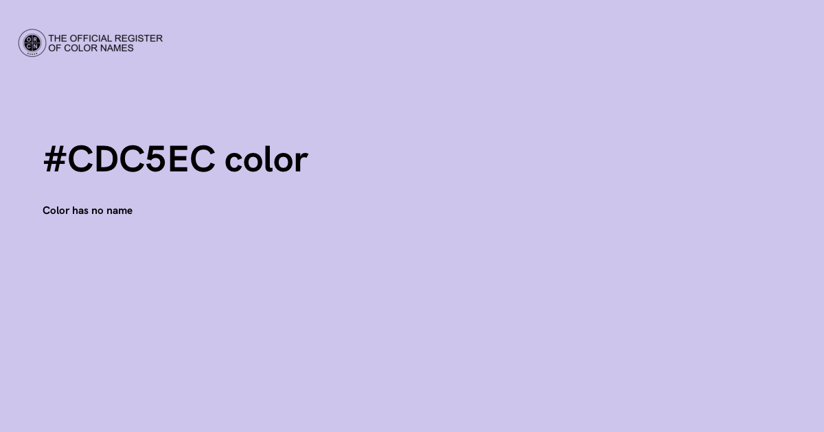 Color #CDC5EC - The Official Register of Color Names