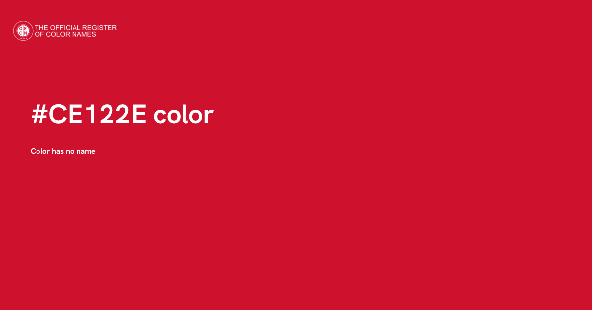 Color #CE122E - The Official Register of Color Names