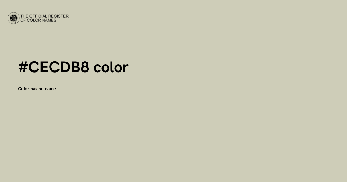 Moon Mist color - #CECDB8 - The Official Register of Color Names