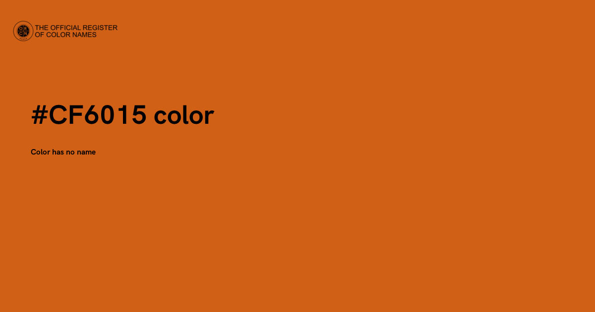 Color #CF6015 - The Official Register of Color Names