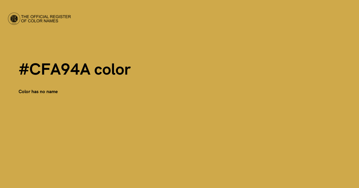 Antique Gold Metallic color - #CFA94A - The Official Register of Color ...