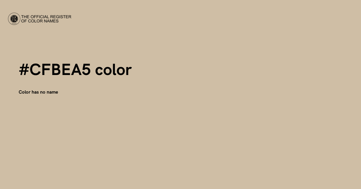 Soft Amber color - #CFBEA5 - The Official Register of Color Names
