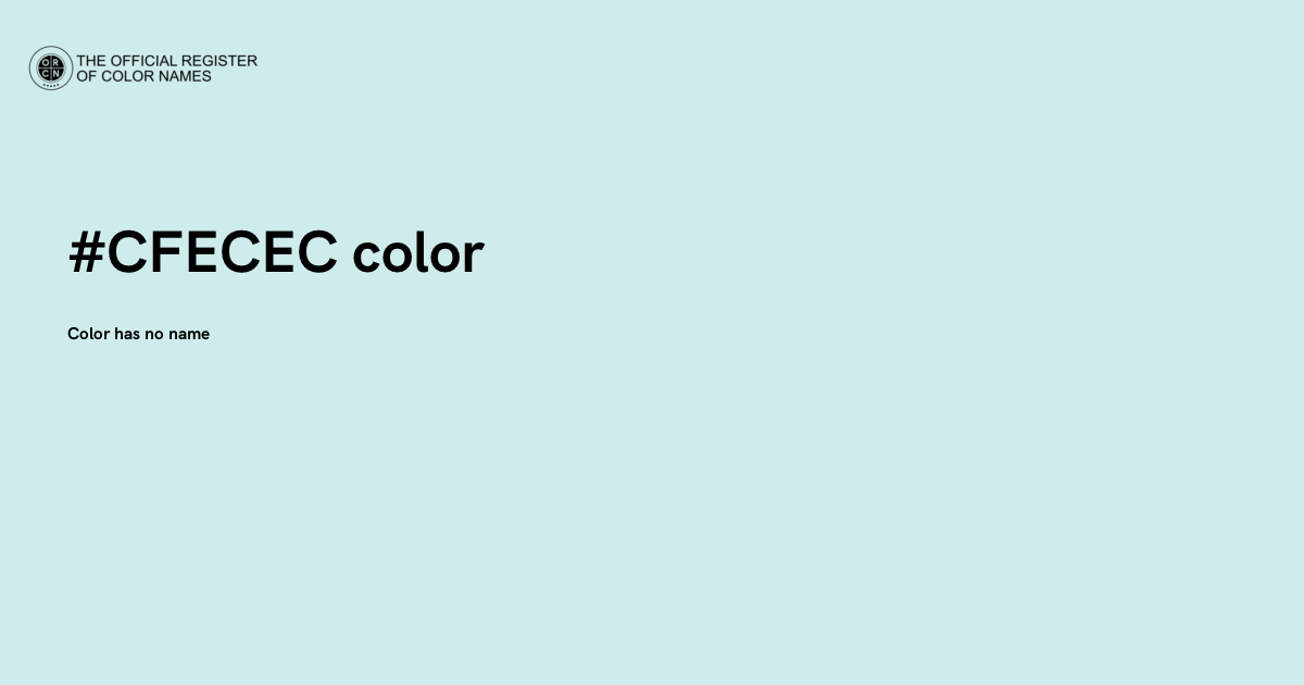 Pale Blue Lily color - #CFECEC - The Official Register of Color Names