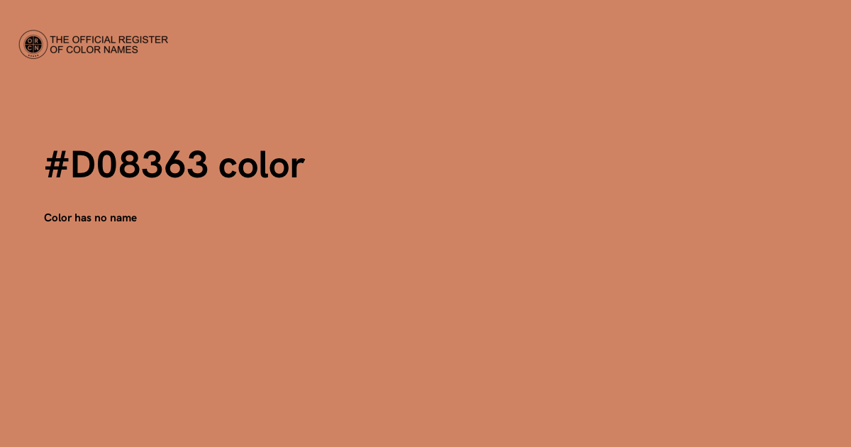 Florentine Pink color - #D08363 - The Official Register of Color Names