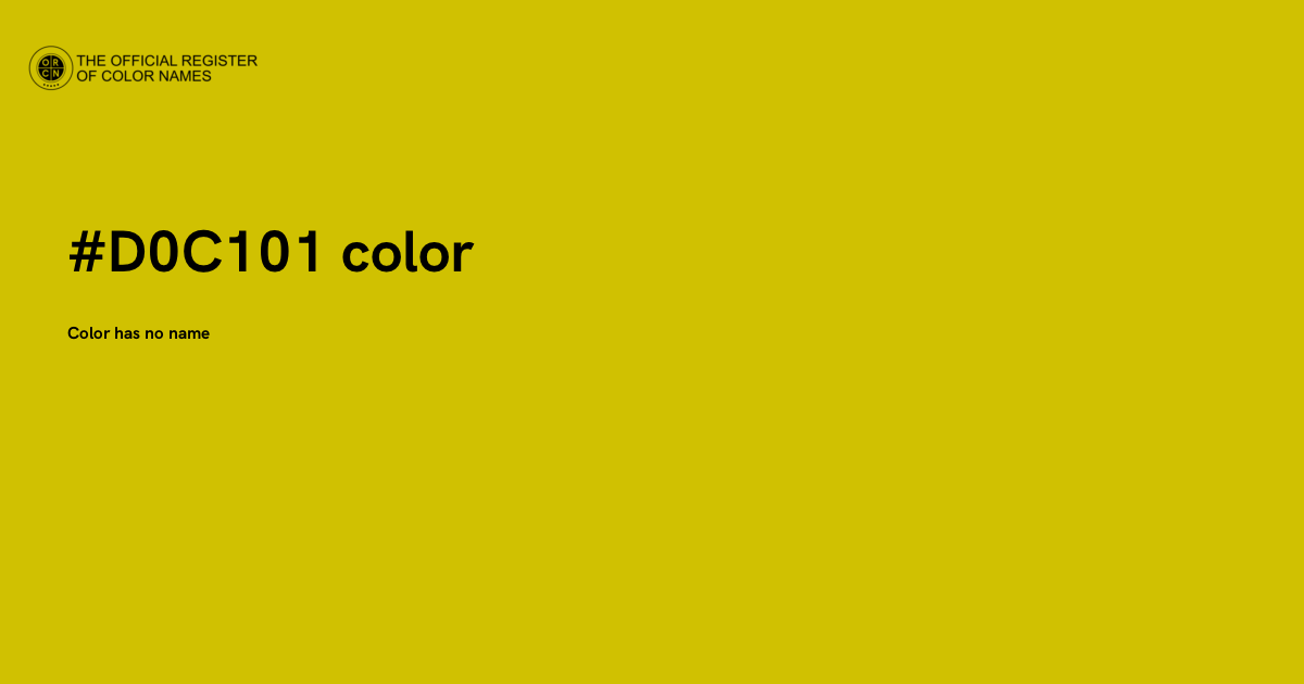 Ugly Yellow color - #D0C101 - The Official Register of Color Names