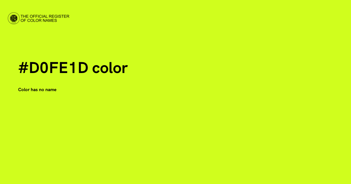 Lime Yellow color - #D0FE1D - The Official Register of Color Names