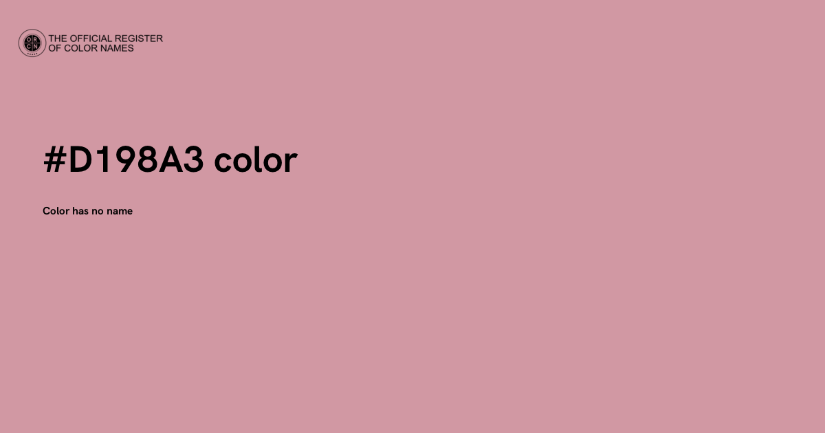Rose Gold Glitter color - #D198A3 - The Official Register of Color Names